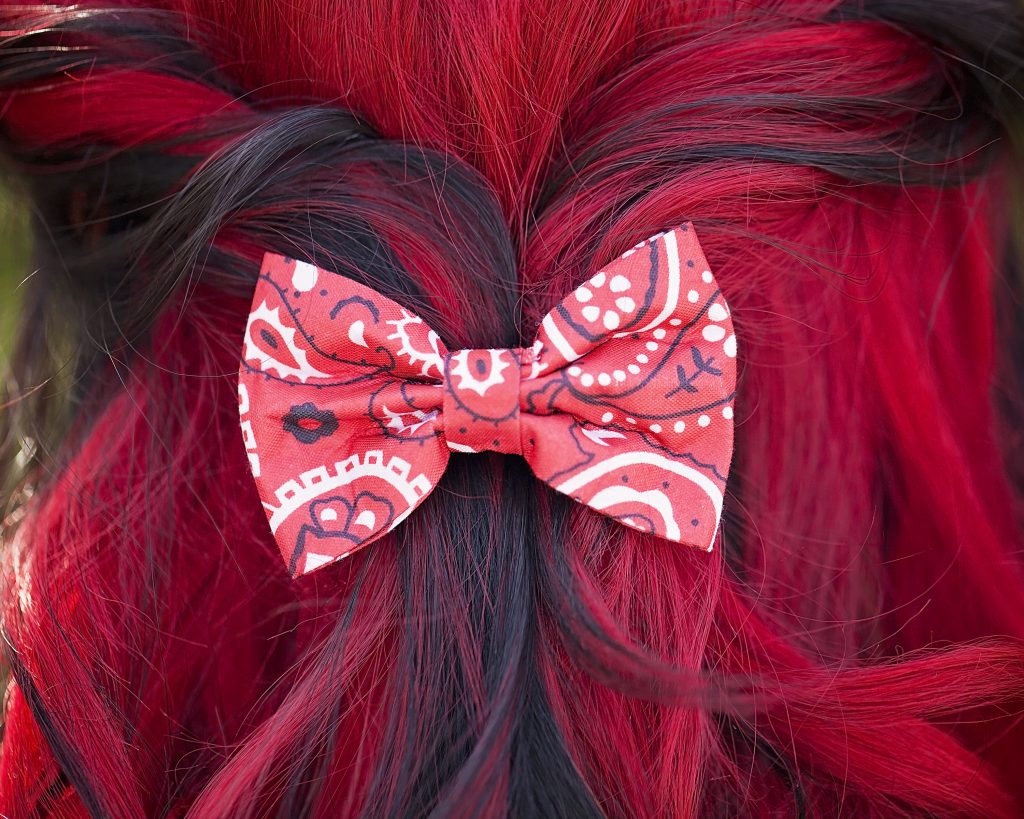 Red Bandana Bow Clip - Cybershop Australia