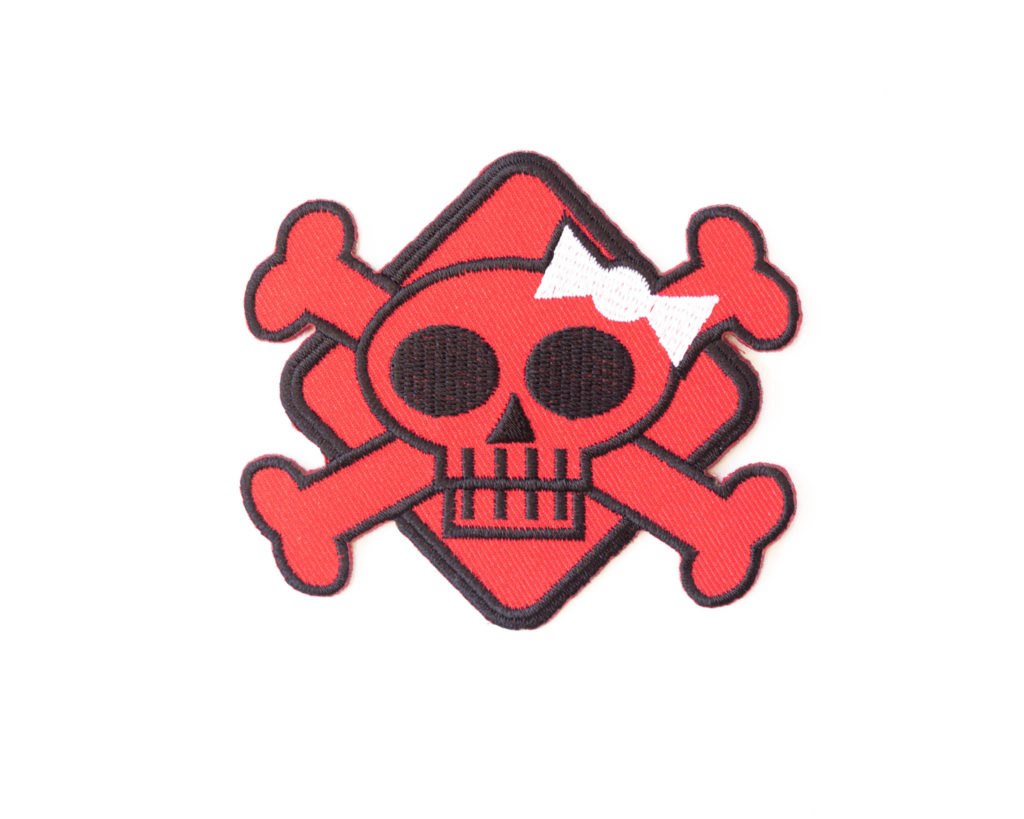 Red Cross Bones Skull Patch - Cybershop Australia
