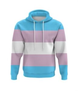 Transgender Flag Print Hoodie - Cybershop Australia